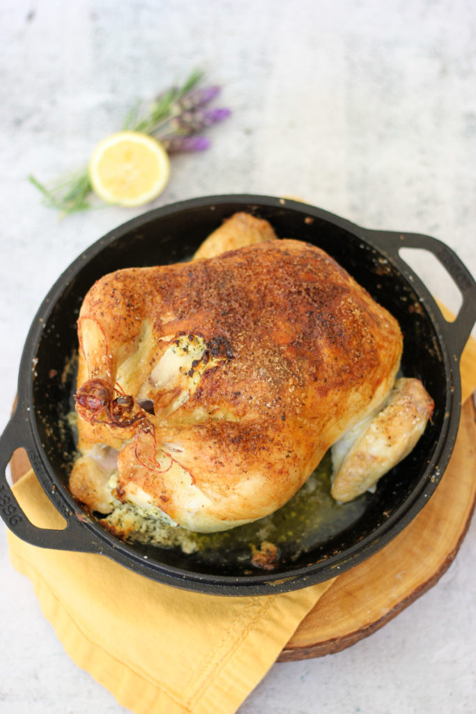 Lemon Lavender Roasted Chicken - A Girl Defloured