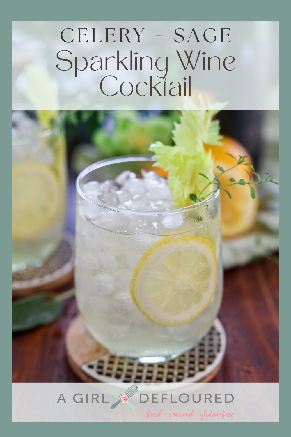 Celery + Sage Sparkling Wine Cocktail with Gin - A Girl Defloured